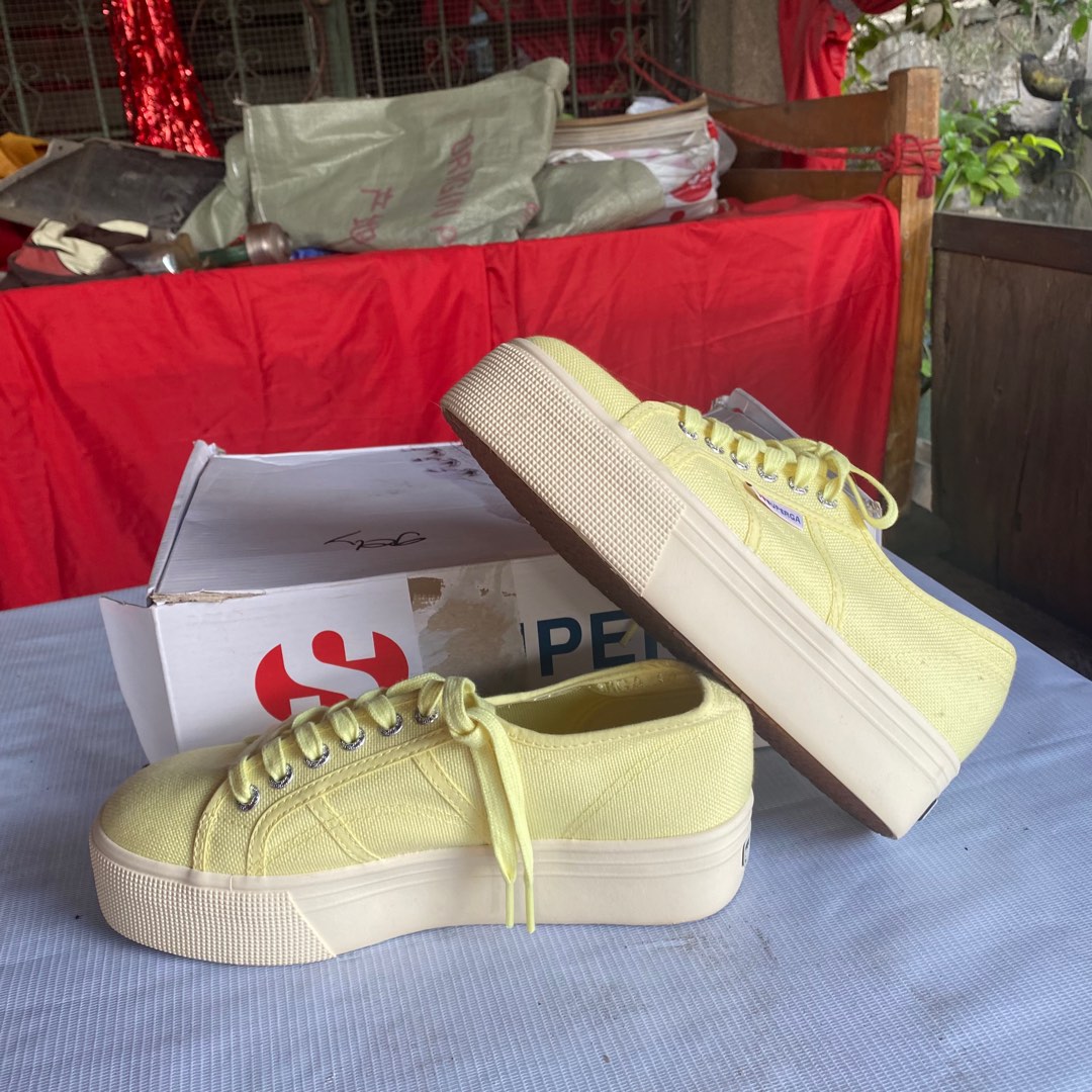 Superga yellow platform shoes, Women's Fashion, Footwear, Sneakers on ...