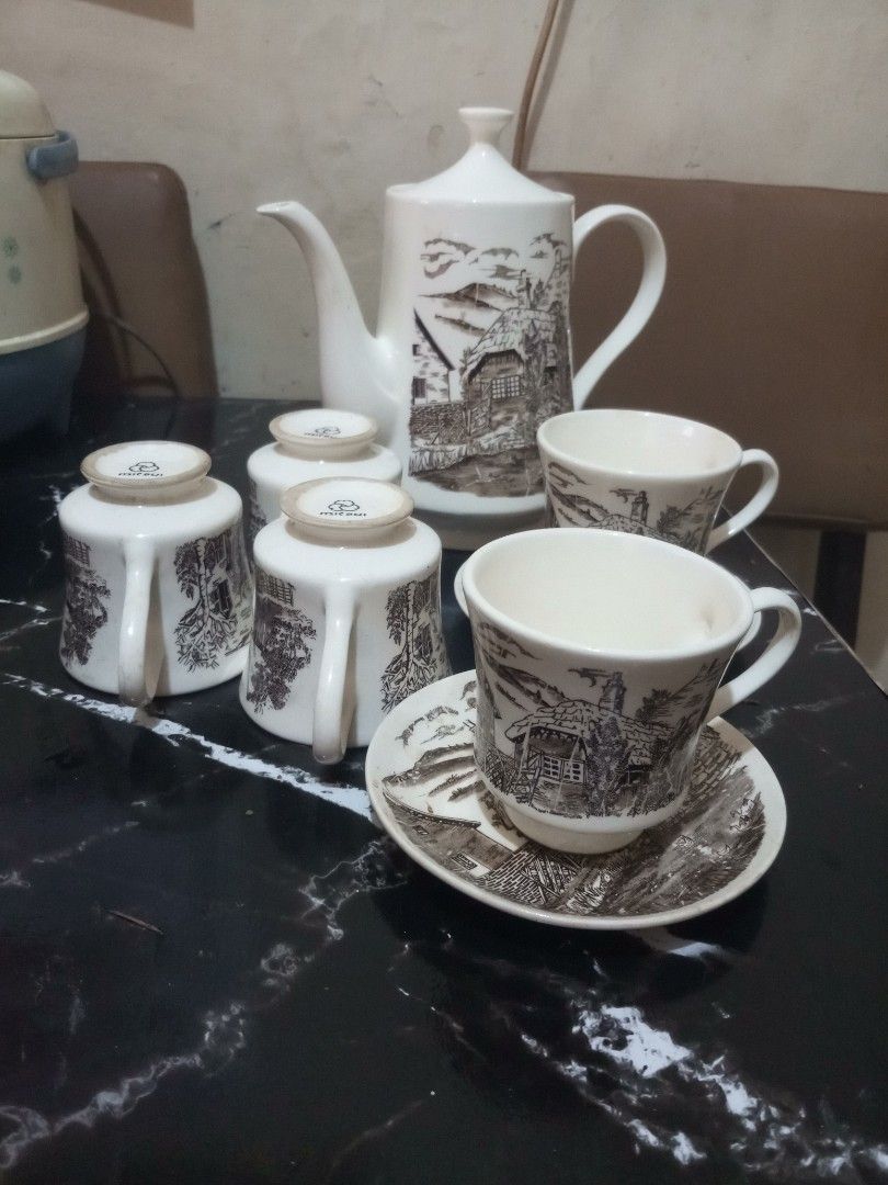 Tea set keramik antik jadul mitsui, Kitchen & Appliances di Carousell
