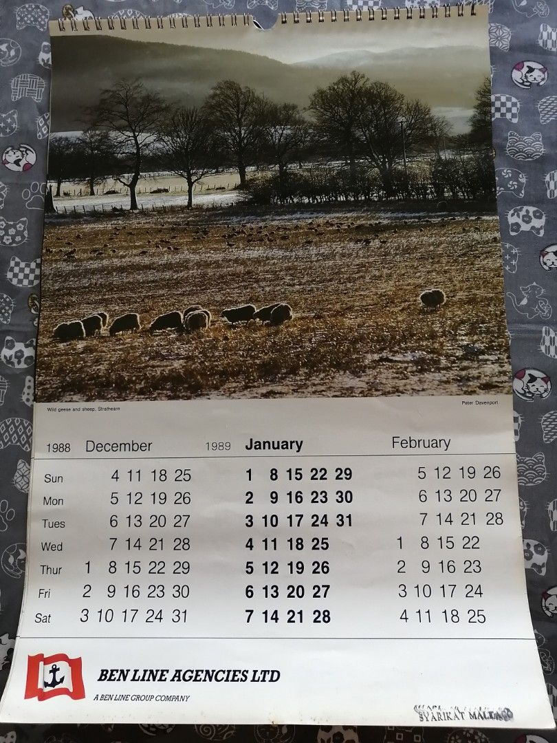 Vintage 1989 Calendar, Hobbies & Toys, Collectibles & Memorabilia ...