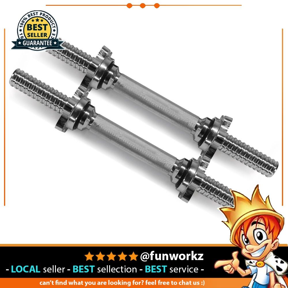 Yes4All Adjustable Dumbbell Bar 1 inch 1.15 inch Dumbbell Handles Pairs Single Optional A. Chrome 14 inch Silver Sports Equipment Other Sports Equipment and Supplies on Carousell