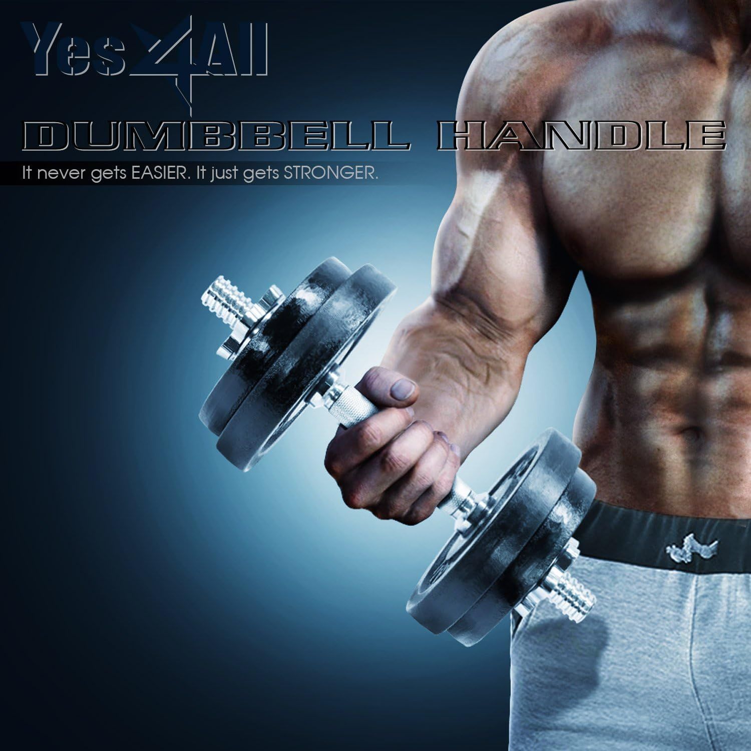 Yes4All Adjustable Dumbbell Bar 1 inch 1.15 inch Dumbbell Handles Pairs Single Optional A. Chrome 14 inch Silver Sports Equipment Other Sports Equipment and Supplies on Carousell