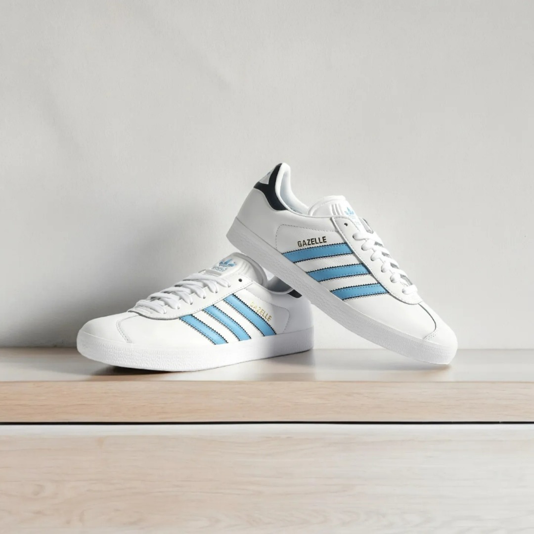 Adidas Gazelle White Semi Blue Burst' (Unisex) Men's Sizes: 4US - 13US ...