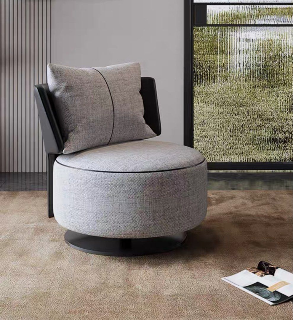 ALPINE Modern Swivel Lounge Chair, Furniture & Home Living, Furniture ...
