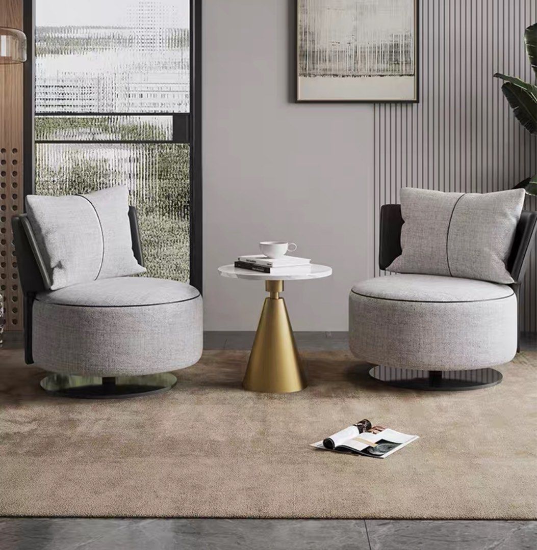 ALPINE Modern Swivel Lounge Chair, Furniture & Home Living, Furniture ...