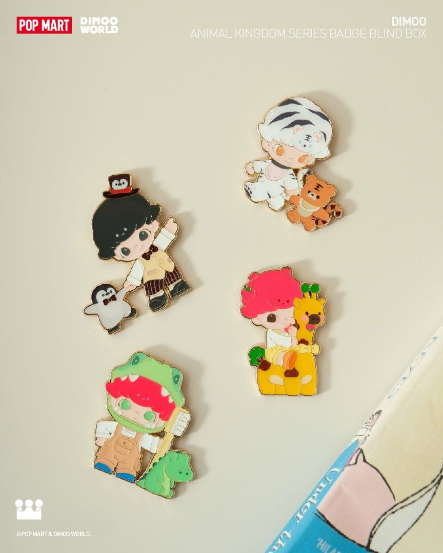 [BRAND NEW! POPMART] POPMART DIMOO ANIMAL KINGDOM BADGE SERIES FULL SET ...