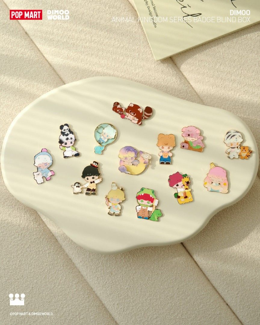 [BRAND NEW! POPMART] POPMART DIMOO ANIMAL KINGDOM BADGE SERIES FULL SET ...