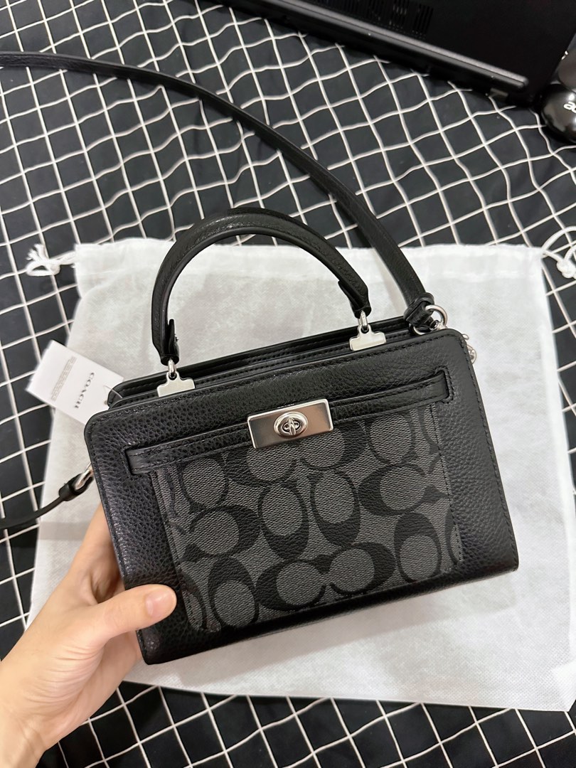 Coach mini lane top handle in signature canvas handbag, Luxury, Bags ...