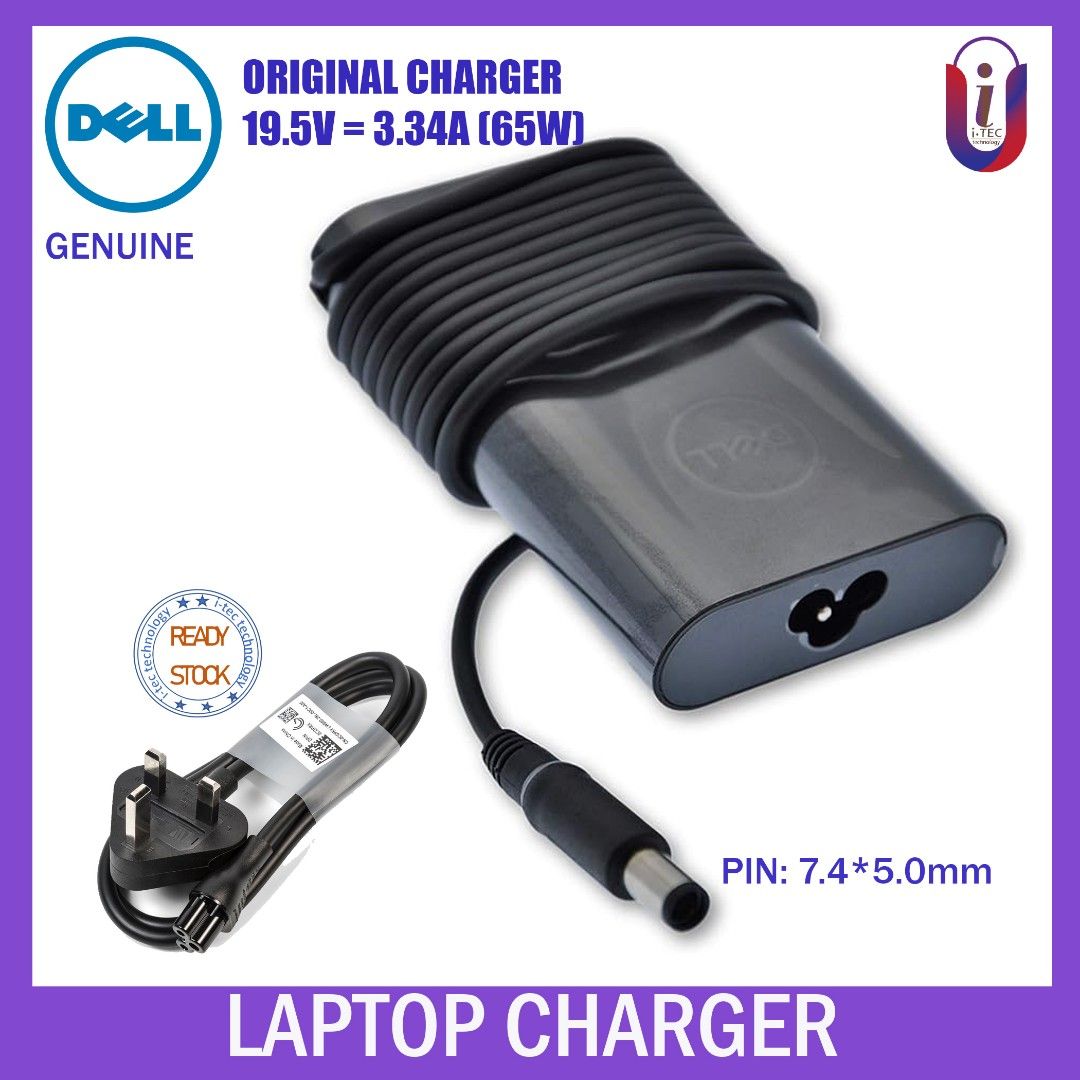 Dell genuine 65W charger 19.5V 3.34A pin: 7.4*5.0mm, Computers & Tech ...
