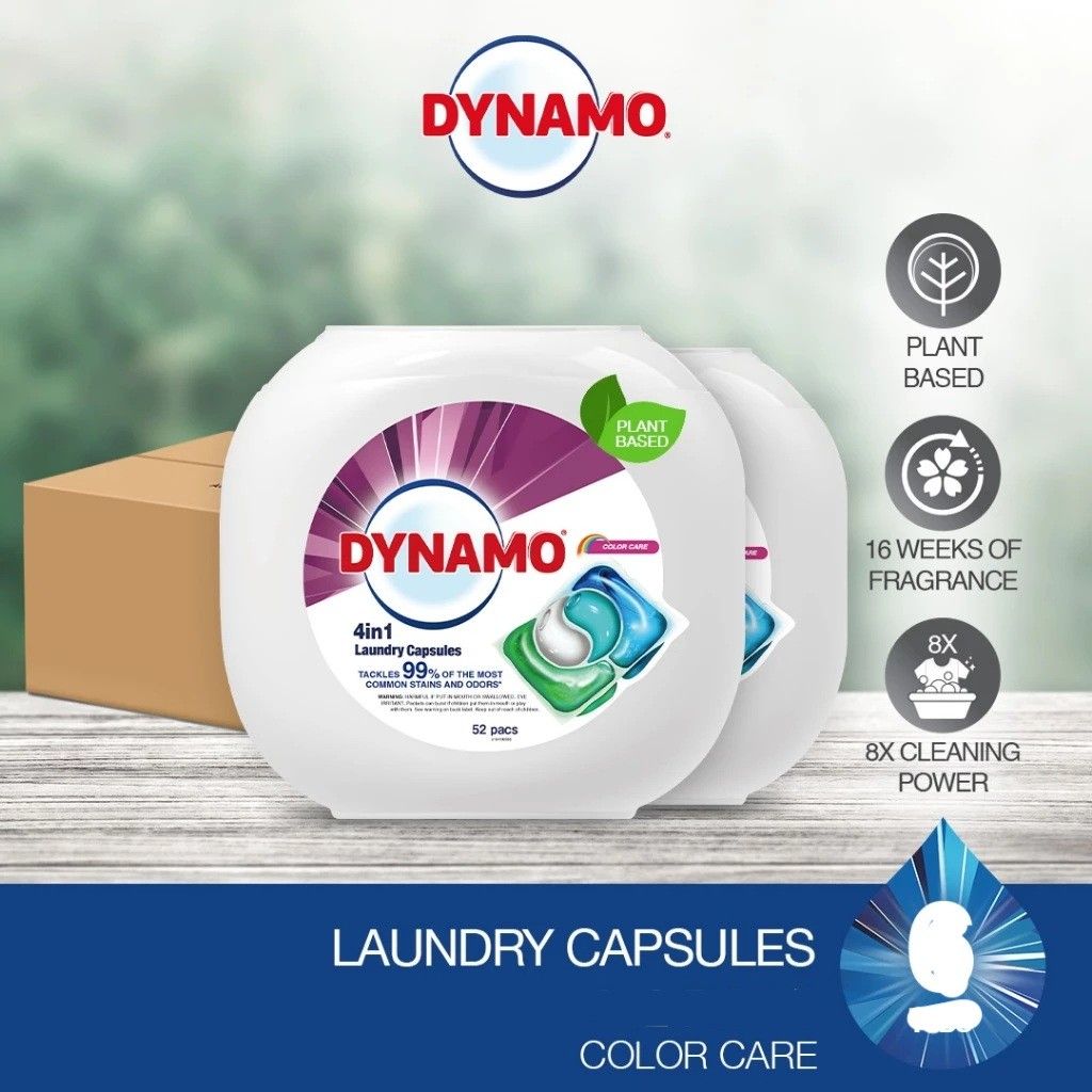 Dynamo 4-in-1 Plant Based Laundry Detergent Capsules 52s / Anti ...