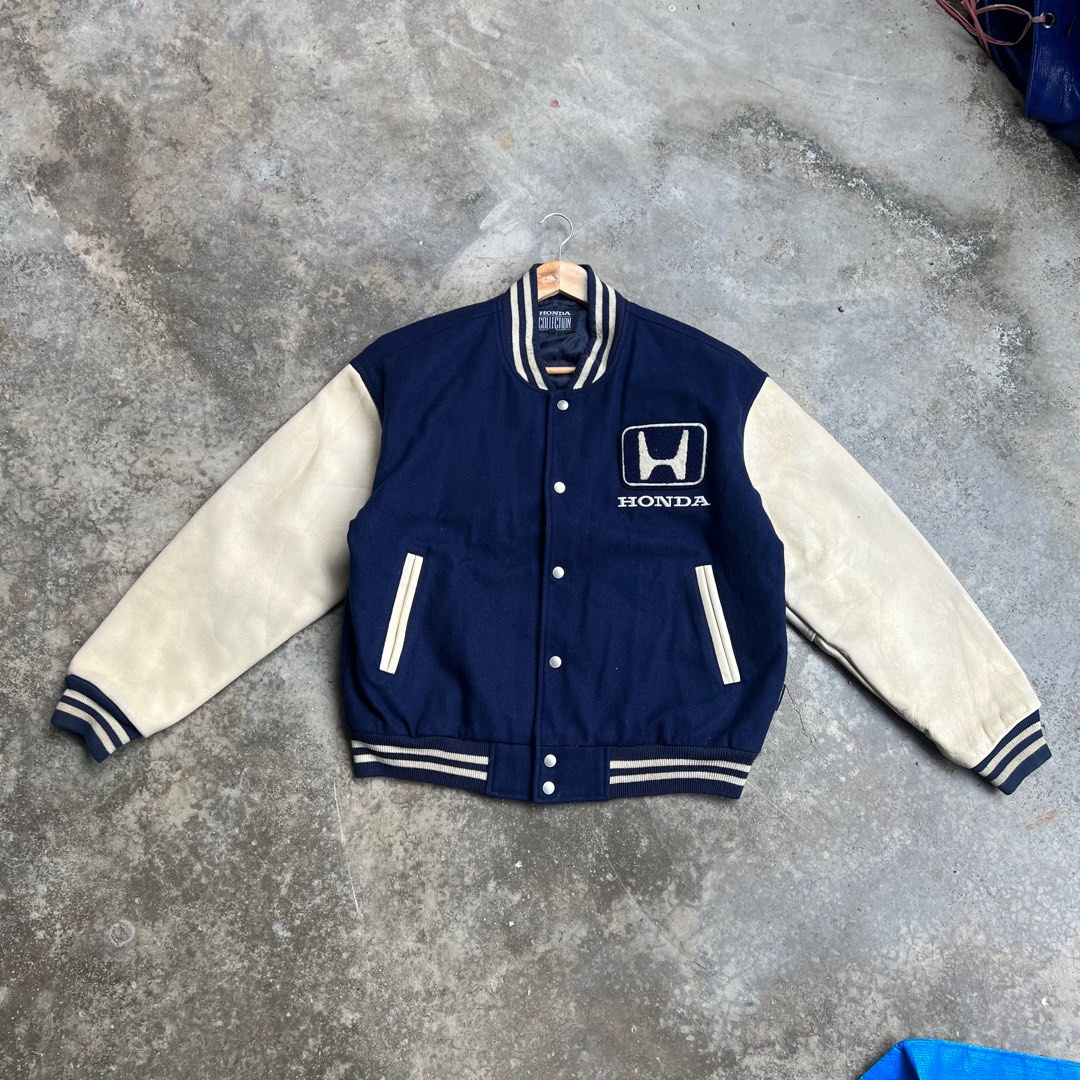 Honda Varsity Jacket Leather, Men's Fashion, Coats, Jackets and ...