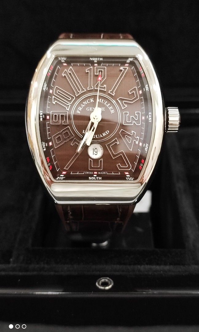 Johan FRANCK MULLER V45 SC DT Vanguard Brown Steel On Rubber Automatic ...