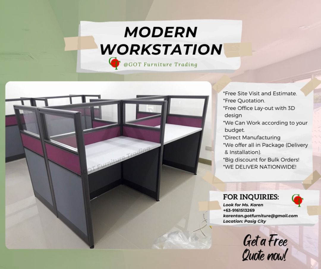 Modular Office Partition / linear workstation., Furniture & Home Living ...