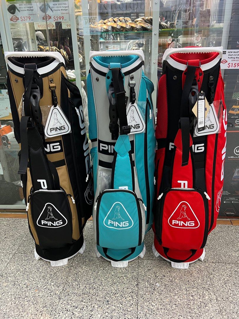 NEW PING Japan Exclusive CB-P225 Cart Bag [Red/ Brown/ Tiffany Blue Color] (Golf), Sports ...