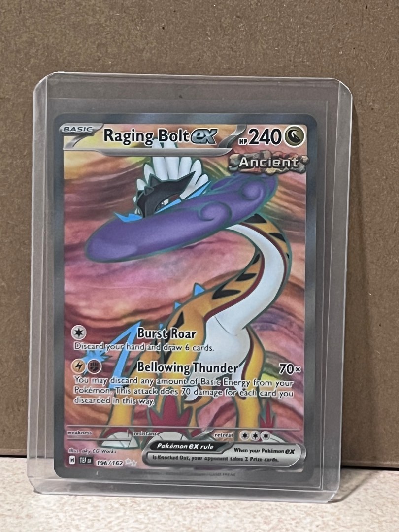 Pokemon Temporal Forces Raging Bolt ex - 196/162 - Full Art Secret Rare ...