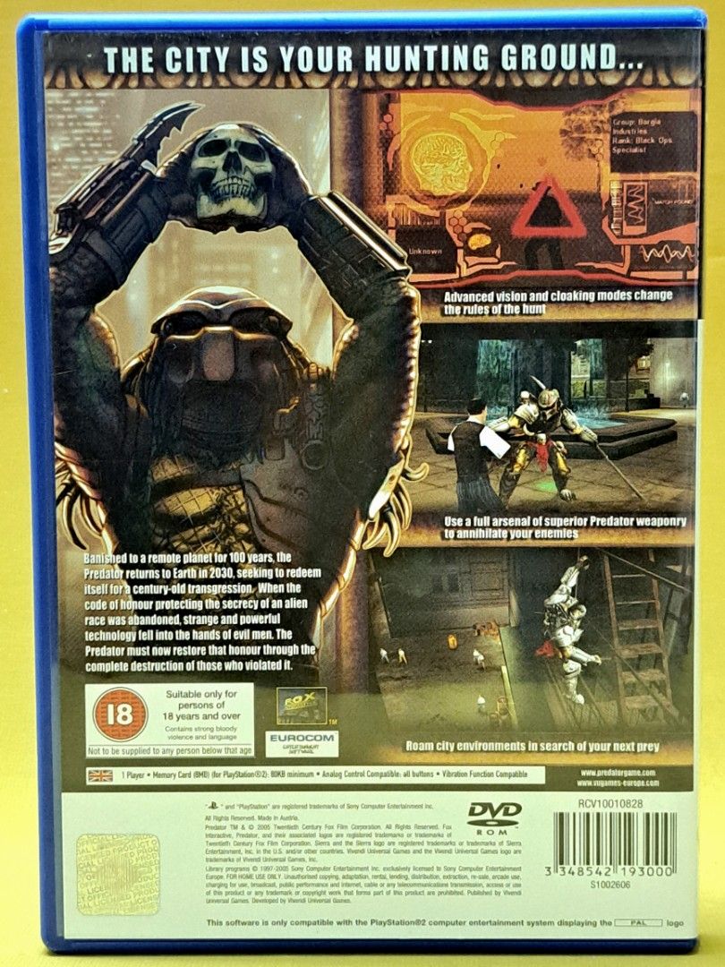 🔥PREDATOR CONCRETE JUNGLE🔥 PS2, Video Gaming, Video Games, PlayStation ...