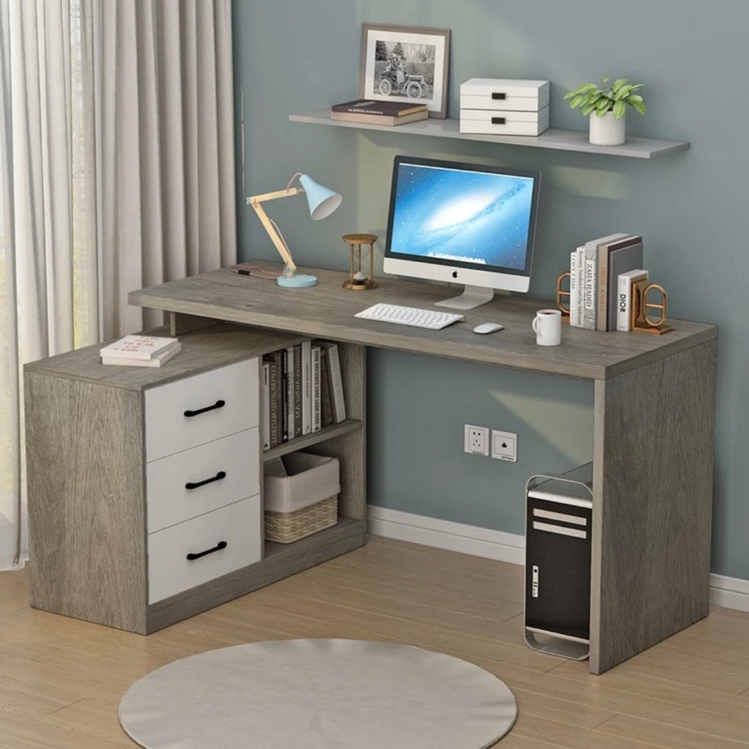 Premium Computer Desk With Adjustable Drawer Placements | Home Computer ...