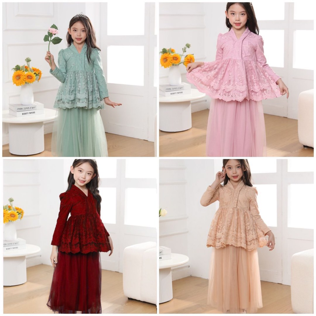 Premium Quality Baju Raya Kids Kebaya, Babies & Kids, Babies & Kids ...
