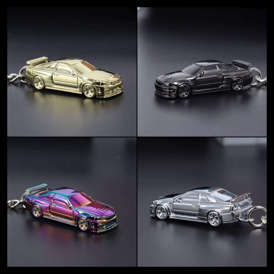 Preorders 1/64 Seekers Skyline GTR R34 Chrome Key Chain, Hobbies & Toys ...