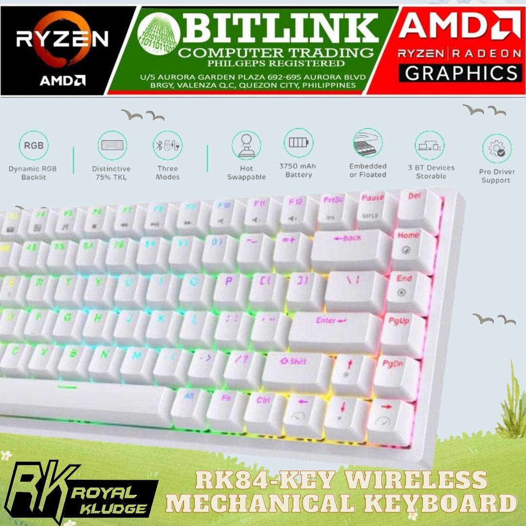 ROYAL KLUDGE RK84 KEY MECHANICAL KEYBOARD, Computers & Tech, Parts ...