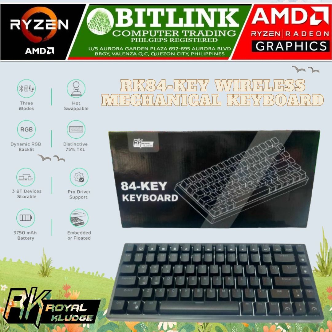 ROYAL KLUDGE RK84 KEY MECHANICAL KEYBOARD, Computers & Tech, Parts ...