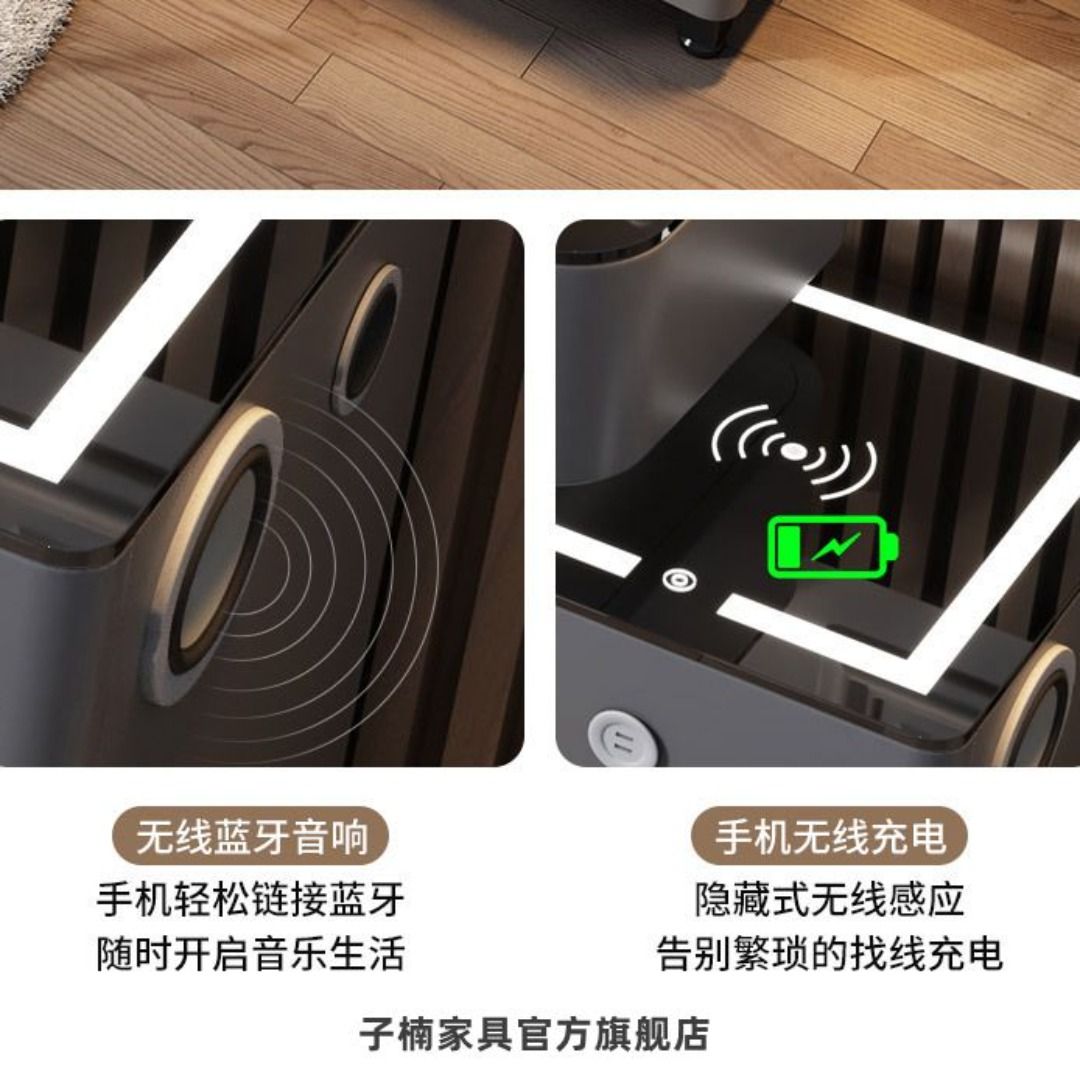 Smart solid wood dressing table with wireless charge Bluetooth speaker ...