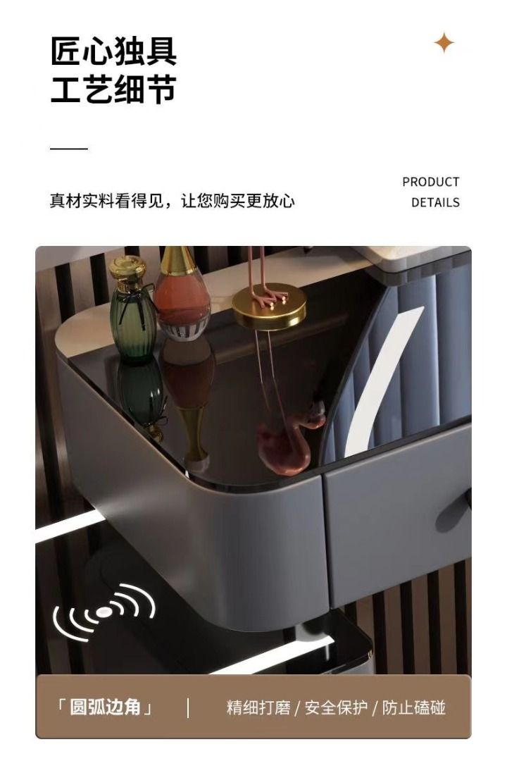 Smart solid wood dressing table with wireless charge Bluetooth speaker ...