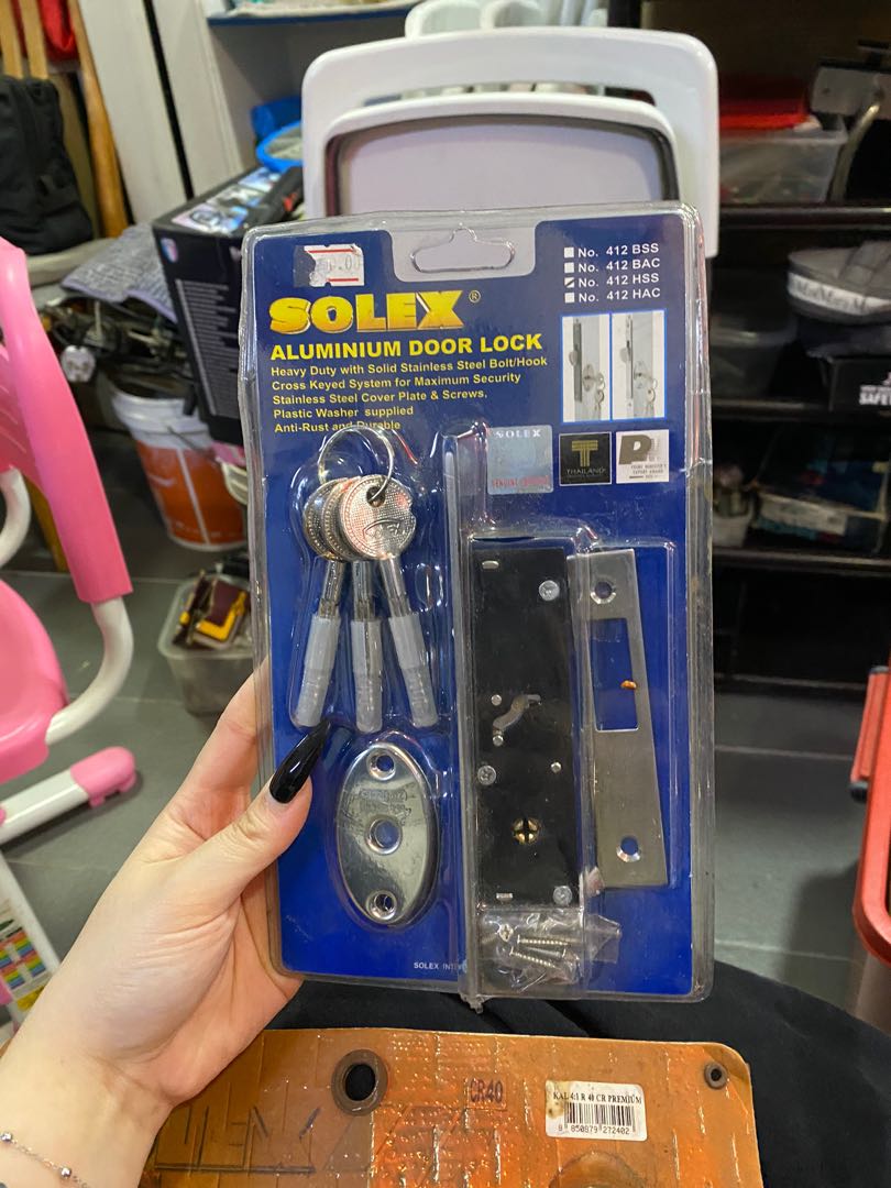 SOLEX ALUMINIUM DOOR LOCK, Furniture & Home Living, Security & Locks ...