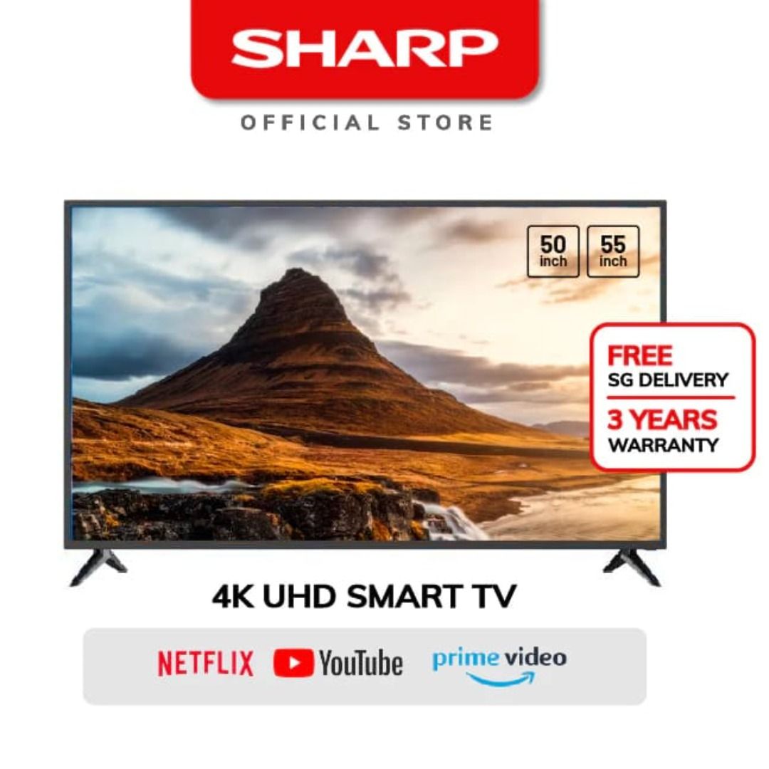 Ultra High Definition SHARP 50 Inch 4K Frameless UHD Smart TV | Netflix ...