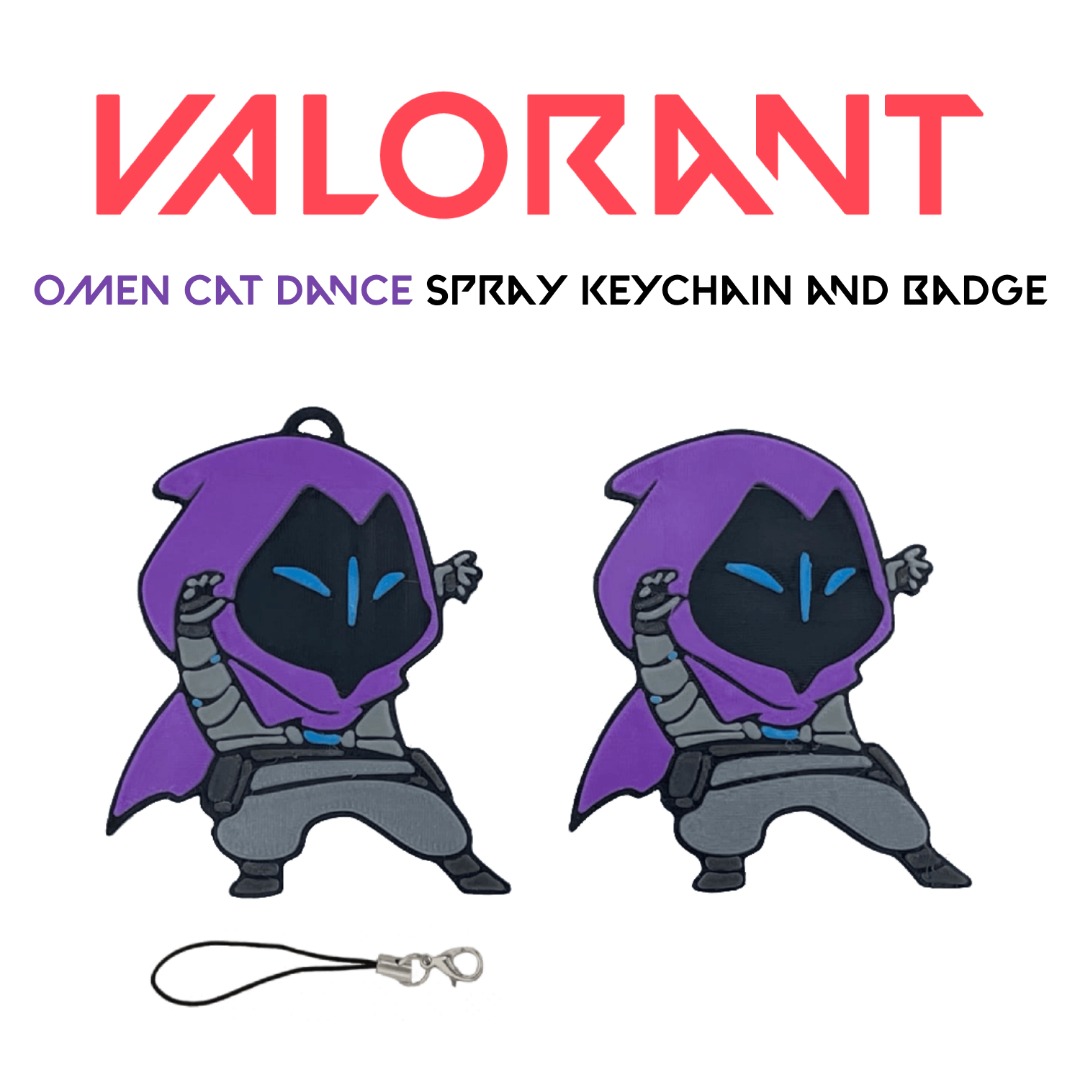 Valorant Omen Cat Dance Spray Keychain/Charm & Badge, Hobbies & Toys ...