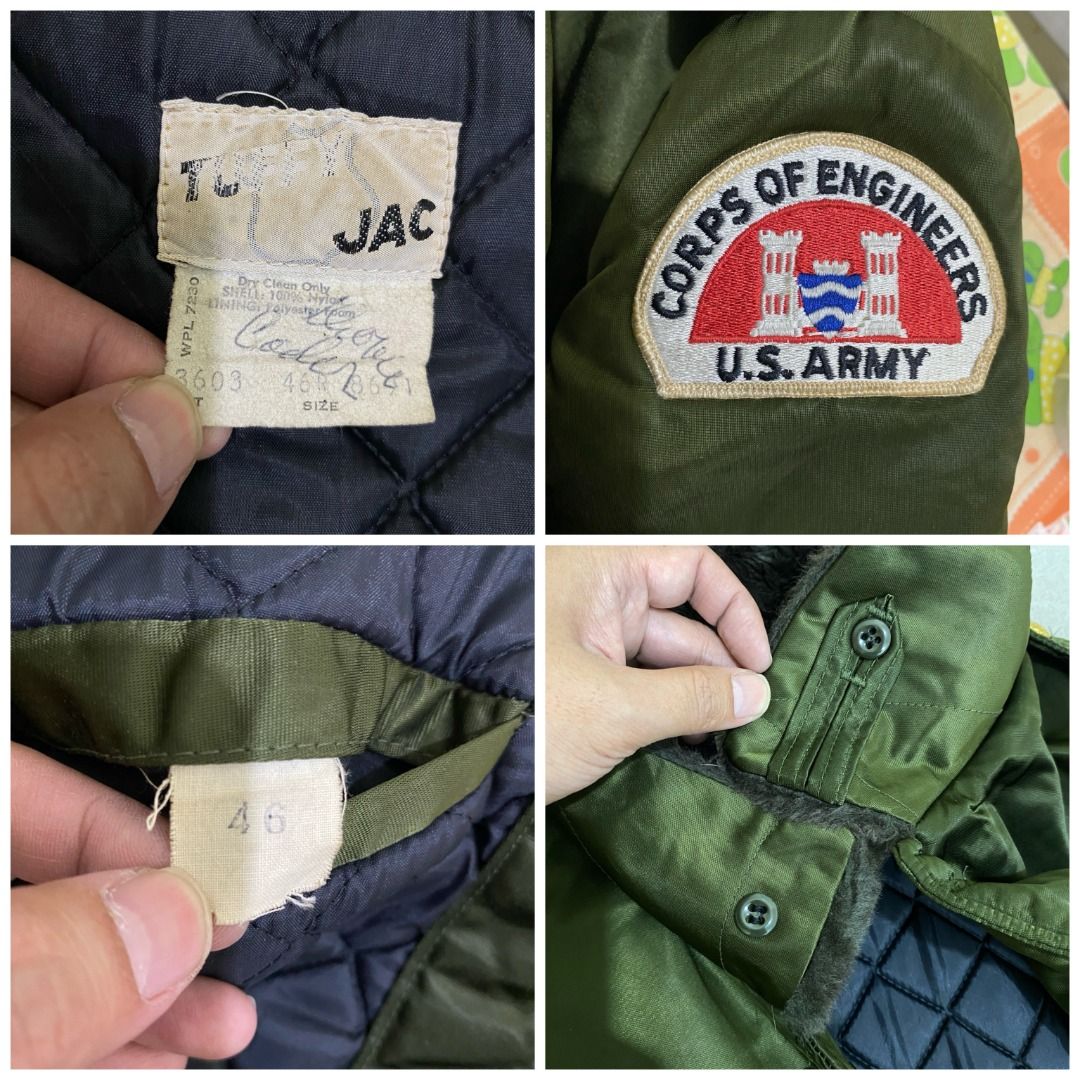 Vintage Tuffy Jac Corps of Engineer U.S. Army Puffer Military Jacket ...