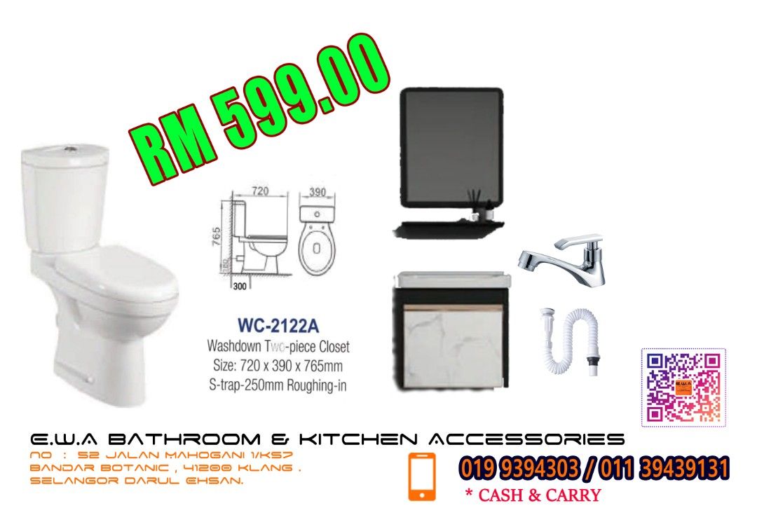 Water Closet Bathroom Cabinet, Furniture & Home Living, Bathroom ...