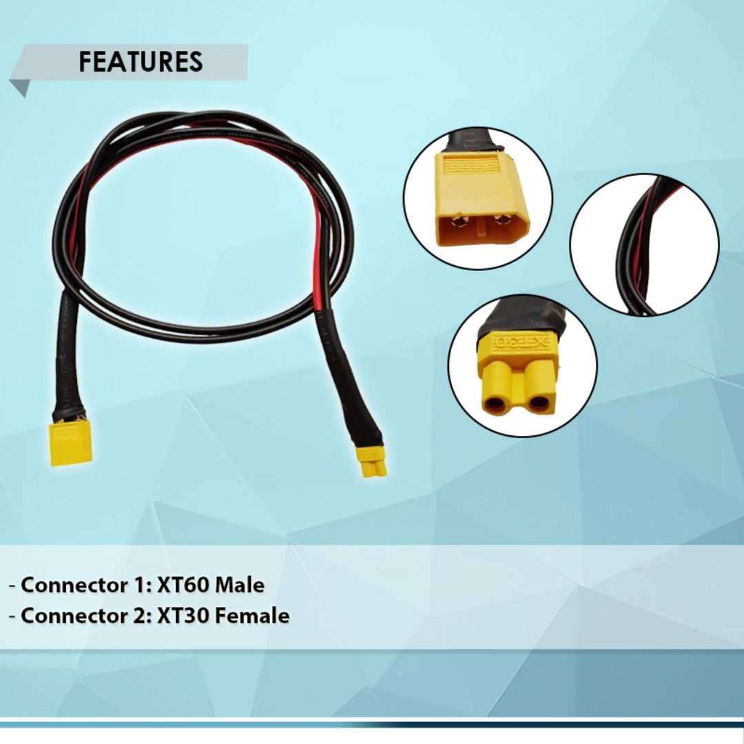 XT60 MALE to XT30 FEMALE PLUG with #16-AWG WIRE, BEST FOR RC LIPO ...