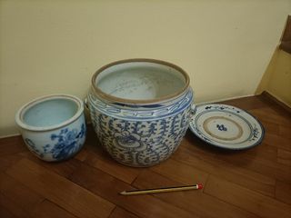 1500s Ming Dynasty Antique Blue and White Ceramic Bowl Jar Shard ...