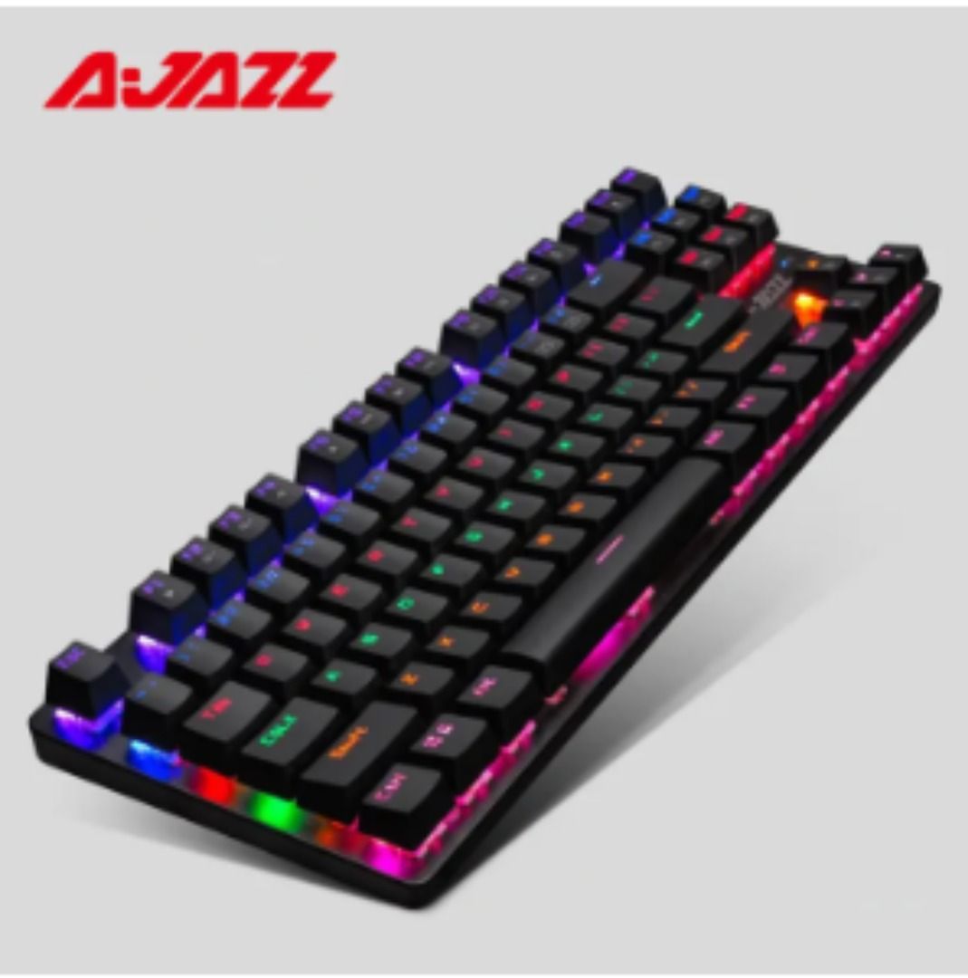 Ajazz Robocop Chroma Rainbow LED TKL Mechanical Keyboard (Black) (Blue ...