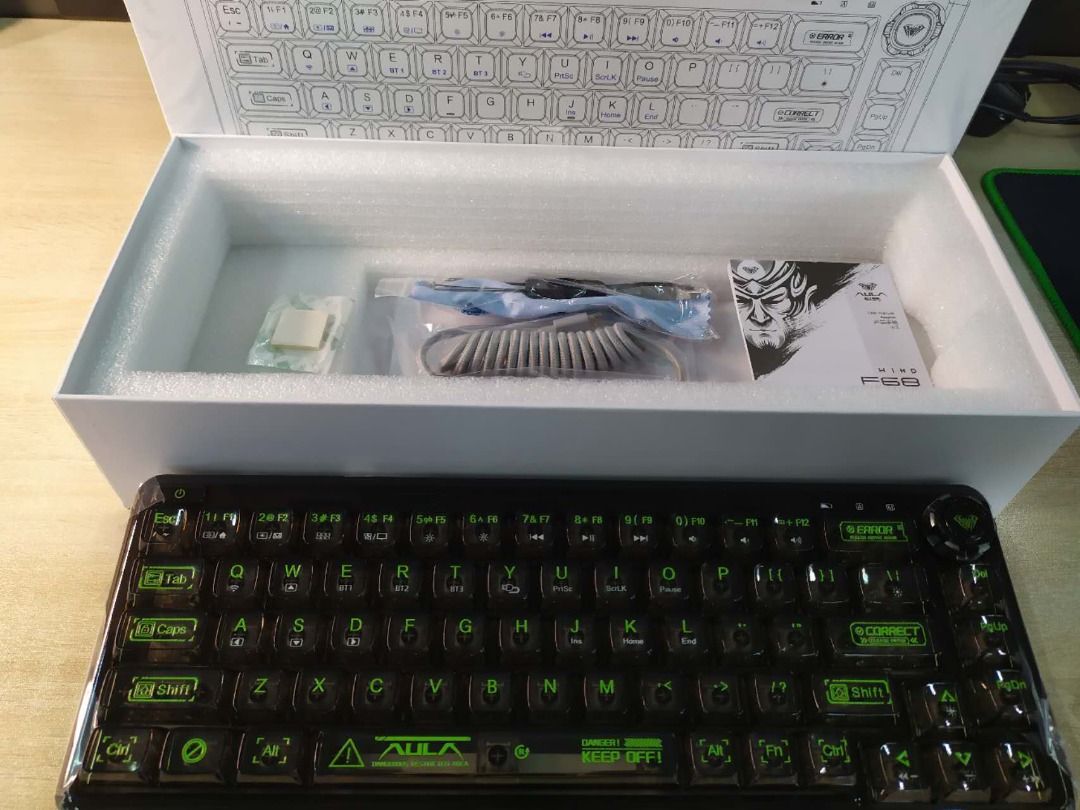 AULA Wind F68 Transparent Mechanical Keyboard, Computers & Tech, Parts ...