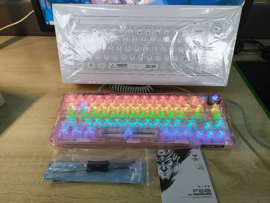 AULA Wind F68 Transparent Mechanical Keyboard, Computers & Tech, Parts ...