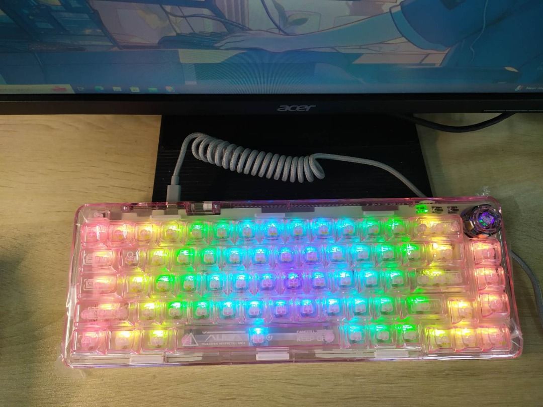 AULA Wind F68 Transparent Mechanical Keyboard, Computers & Tech, Parts ...