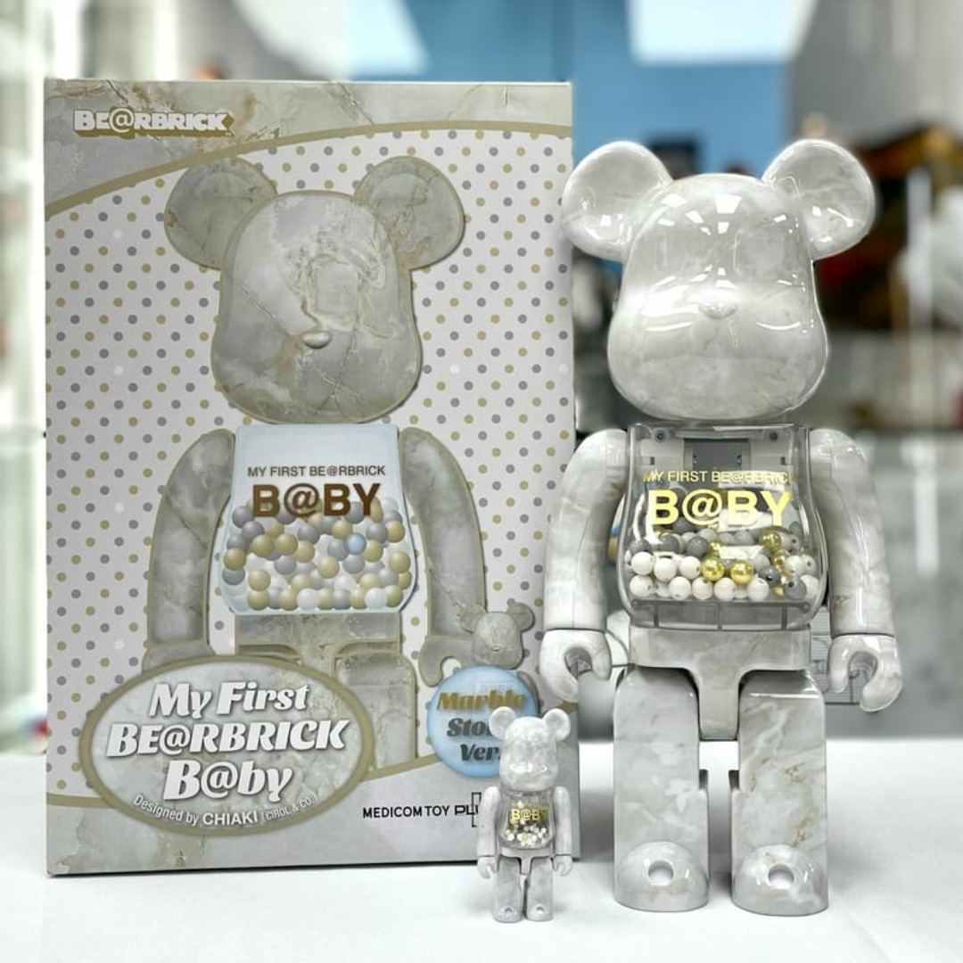 Be@rbrick My First Baby White Marble 400%/100% Bearbrick, Hobbies ...
