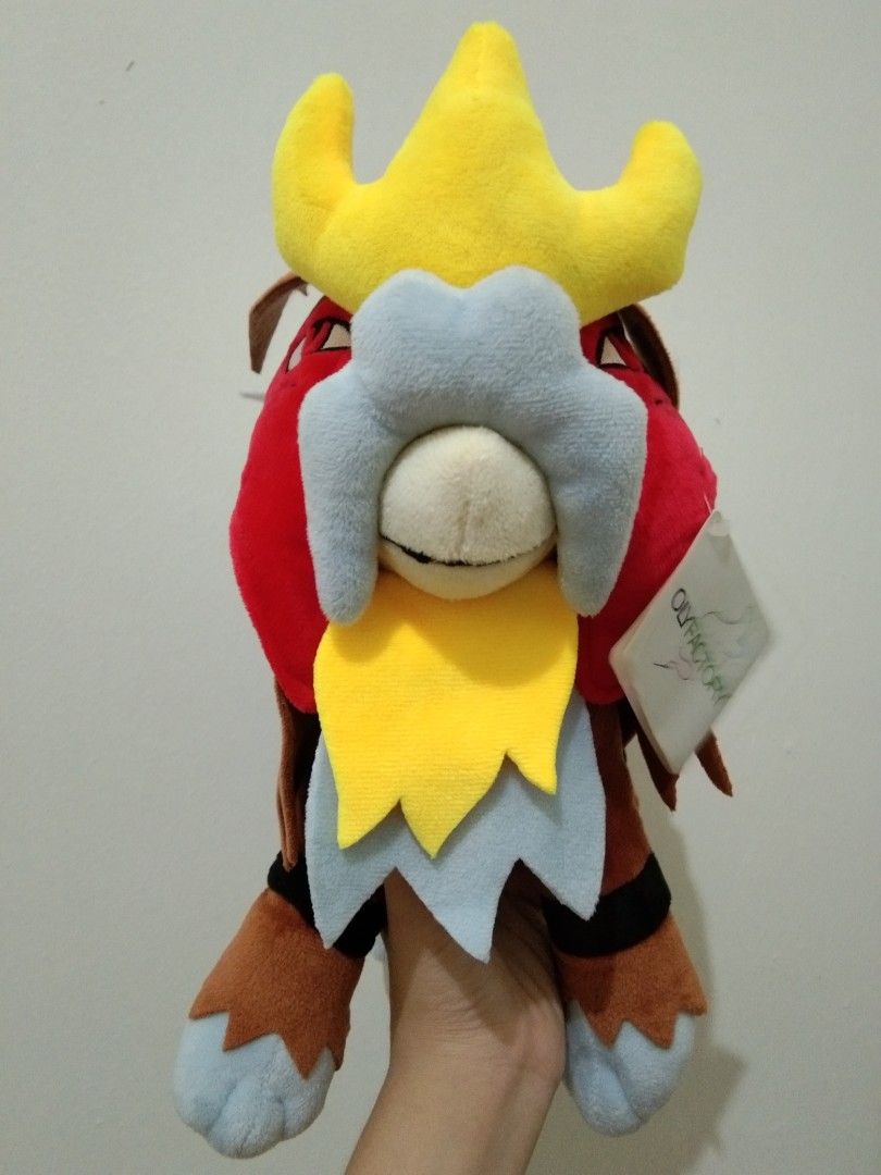 Big Olyfactory Pokemon Entei Legendary Johto Volcano Fire Dog Plush ...