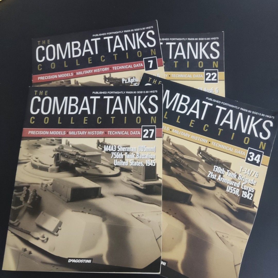 Combat Tanks Collection 4 Tanks (Sherman T-34 Panzers), Hobbies & Toys ...