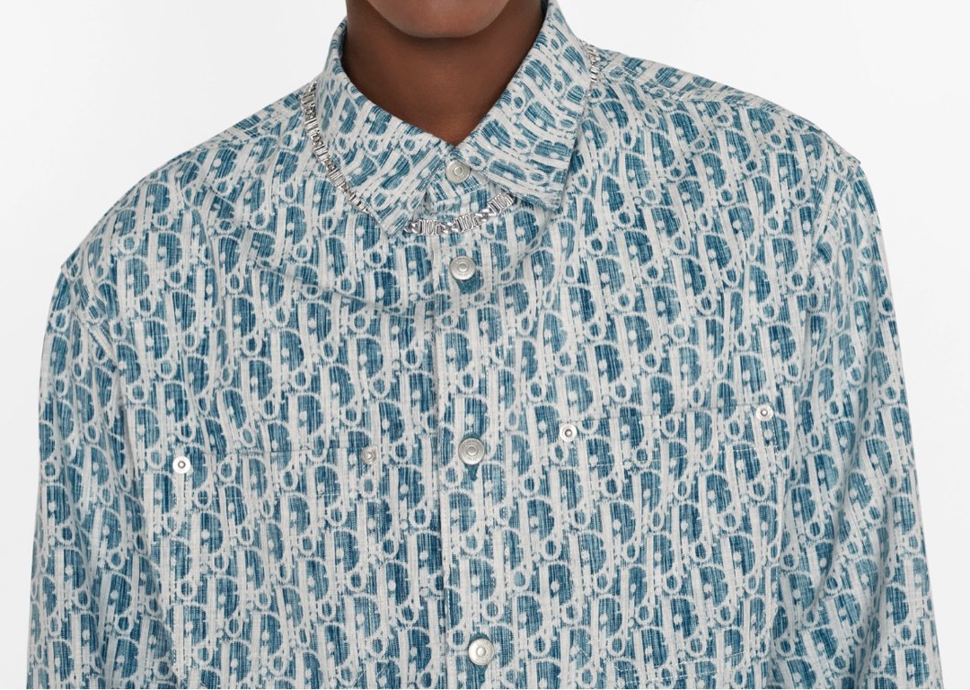 Dior Oblique Kasuri Overshirt, Men's Fashion, Tops & Sets, Tshirts & Polo Shirts on Carousell