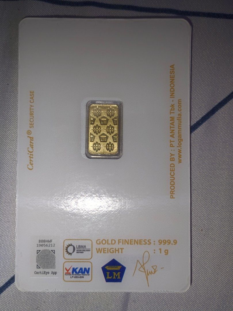 Emas Logam Mulia Antam 1 Gram, Barang Mewah, Aksesoris di Carousell