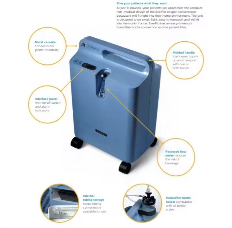 Everflo Oxygen Concentrator, Health & Nutrition, Medical Supplies ...
