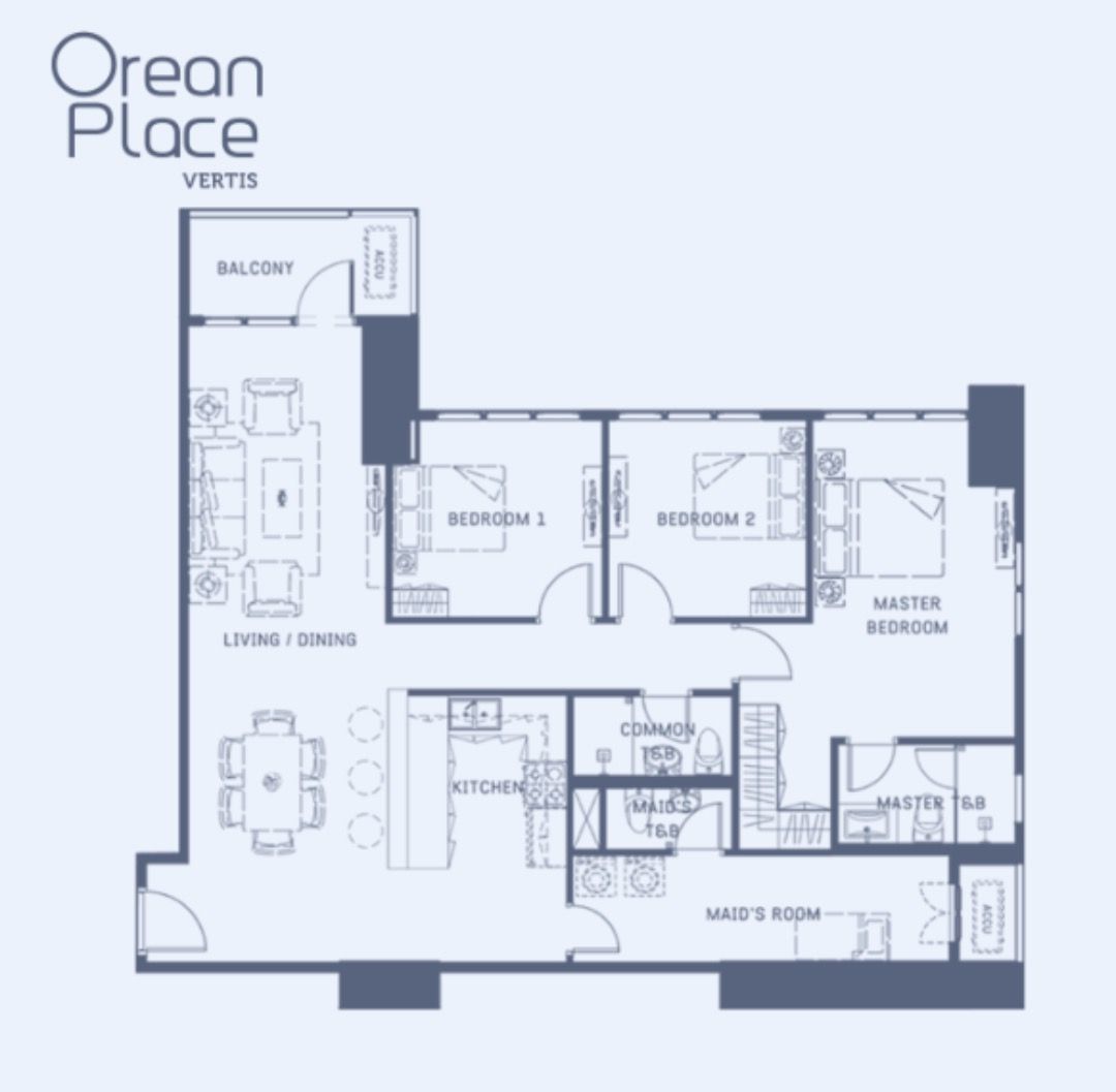 For Sale Condo in Vertis North Quezon City | 3 Bedroom 118 sqm at Orean ...