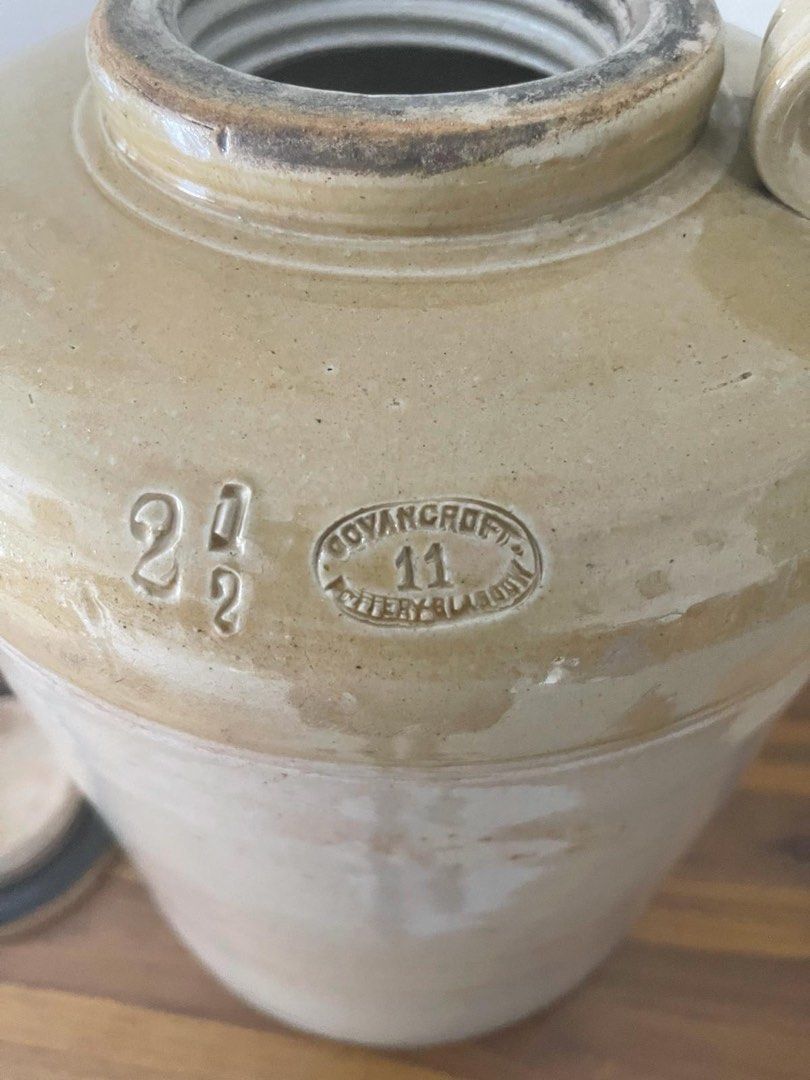 HTF VINTAGE ANTIQUE GOVANCROFT GLASGOW SCOTTISH POTTERY LRG STONEWARE ...