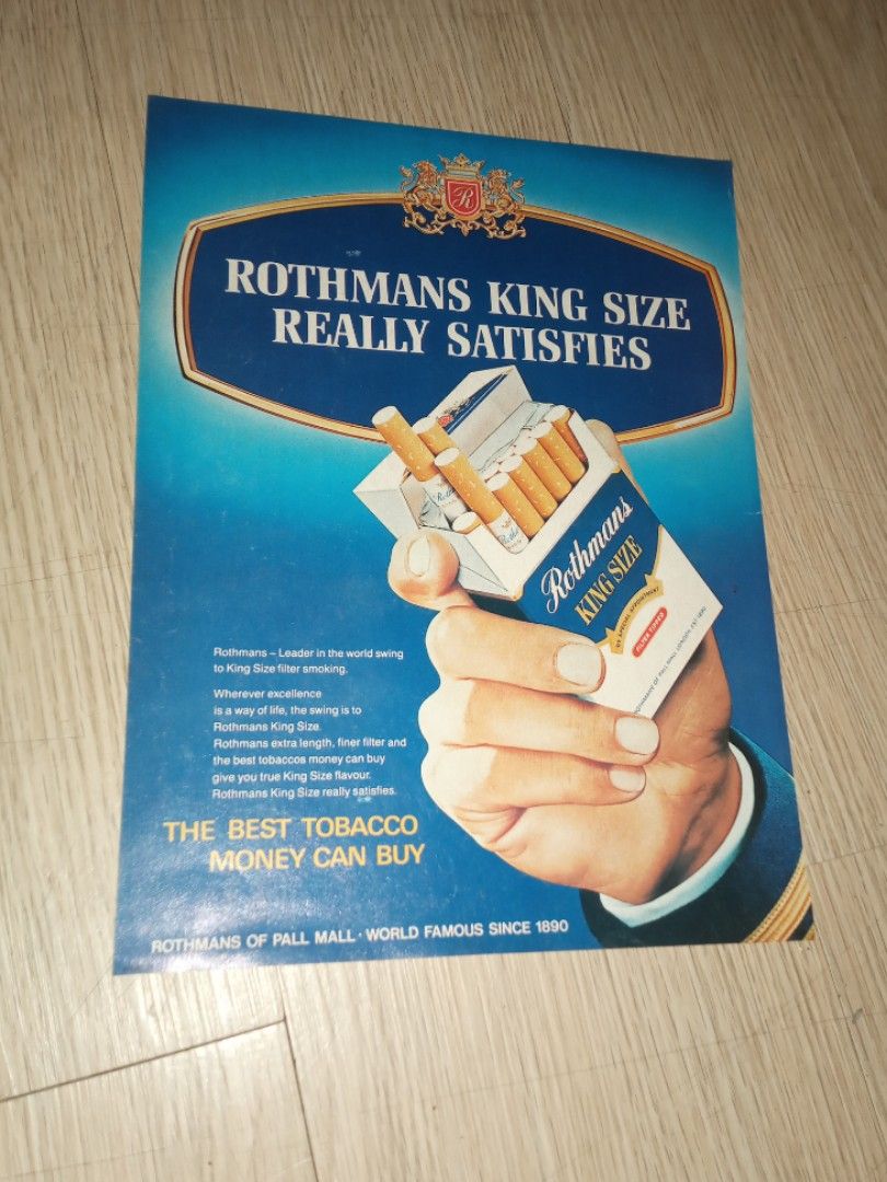 Iklan rokok jadul Rothmans, Antik, Pajangan di Carousell