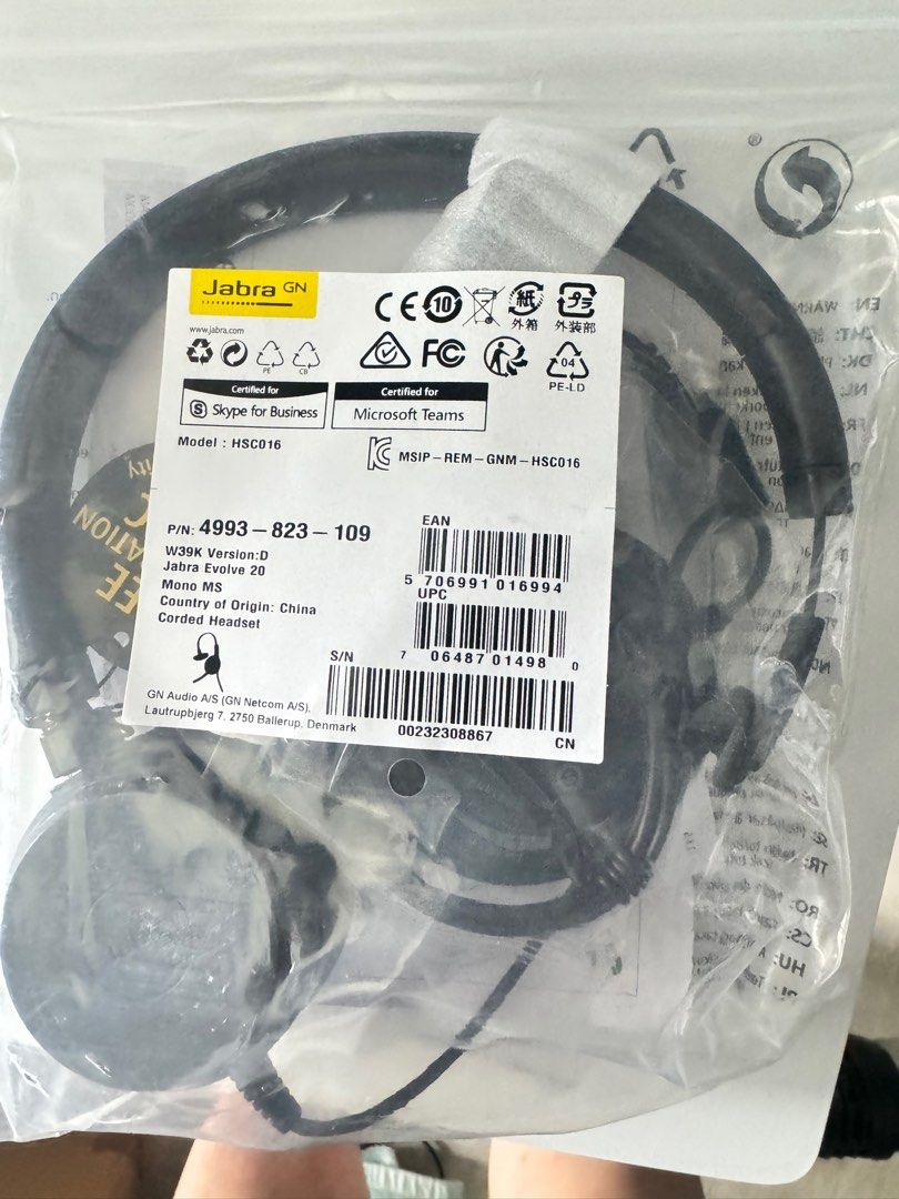 Jabra Evolve 20 (mono ms), Audio, Headphones & Headsets on Carousell