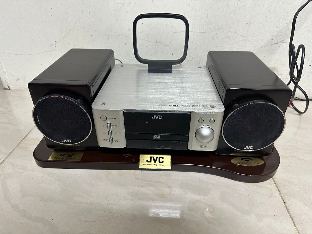 JVC CA EXA3 DVD CD USB 床頭音響 全機功能 全音域 木振膜核桃實木音箱 原廠遙控器, 耳機及錄音音訊設備, 音樂播放裝置 MP3及CD 播放器在旋轉拍賣