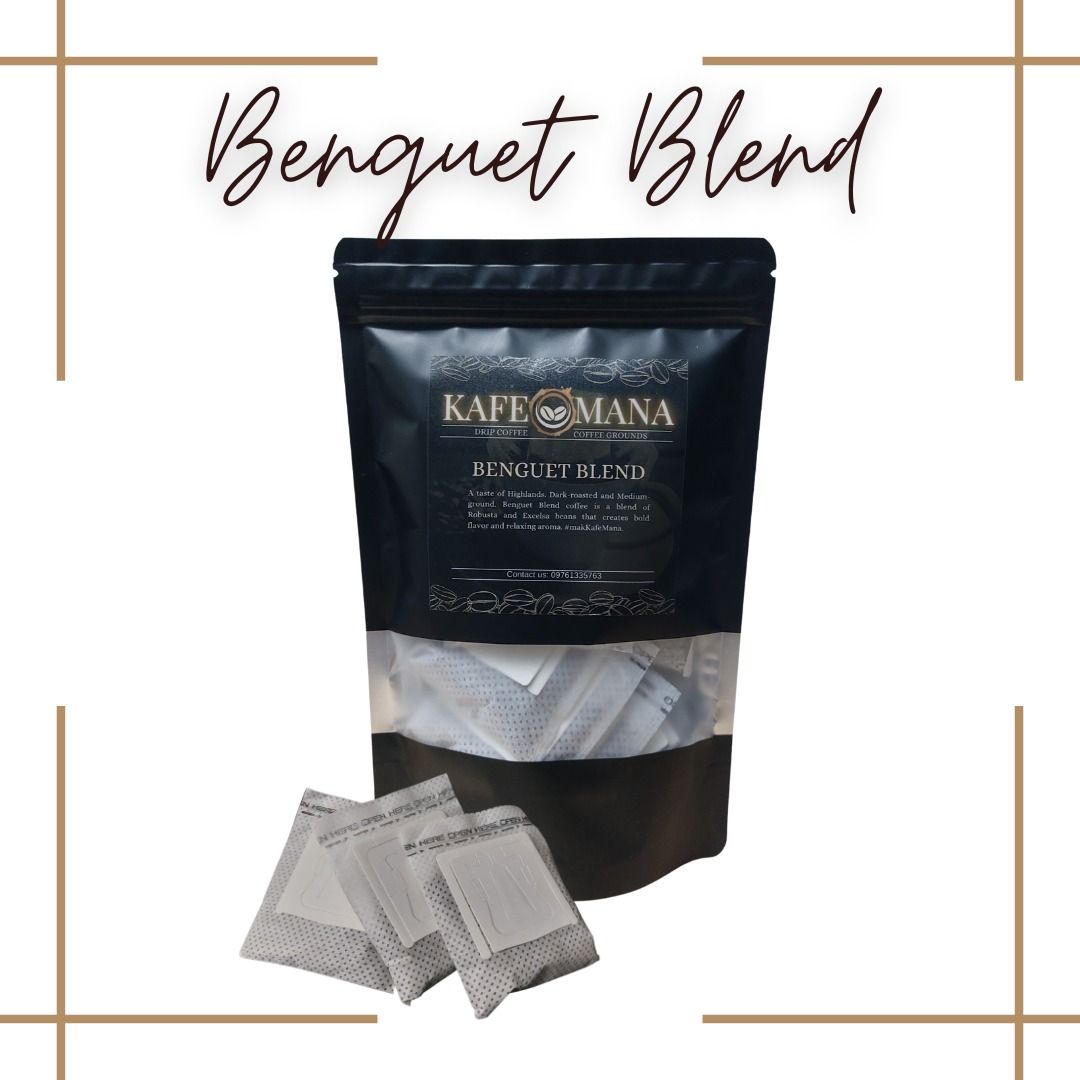 Kafe Mana BENGUET BLEND Coffee Drip Bag 5s, 10s, 50s, Medium Ground ...