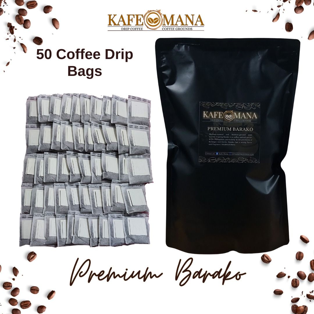 Kafe Mana PREMIUM BARAKO Coffee Drip Bag 5s, 10s, 50s Medium Ground ...